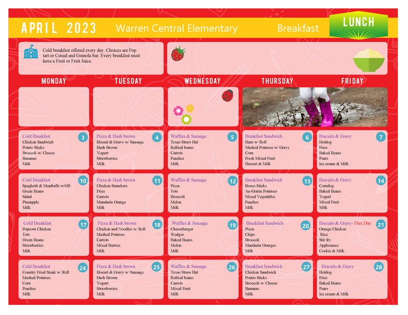 Lunch Menu | Warren Central Elementary School